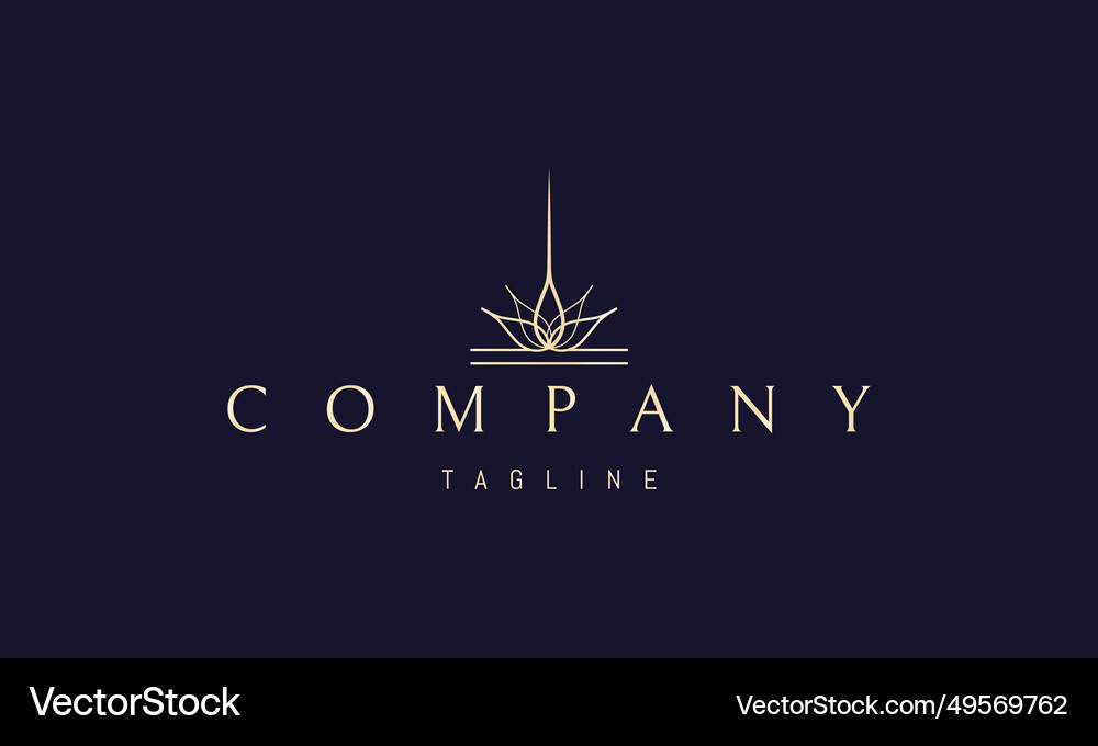 A golden logo with an abstract image Royalty Free Vector