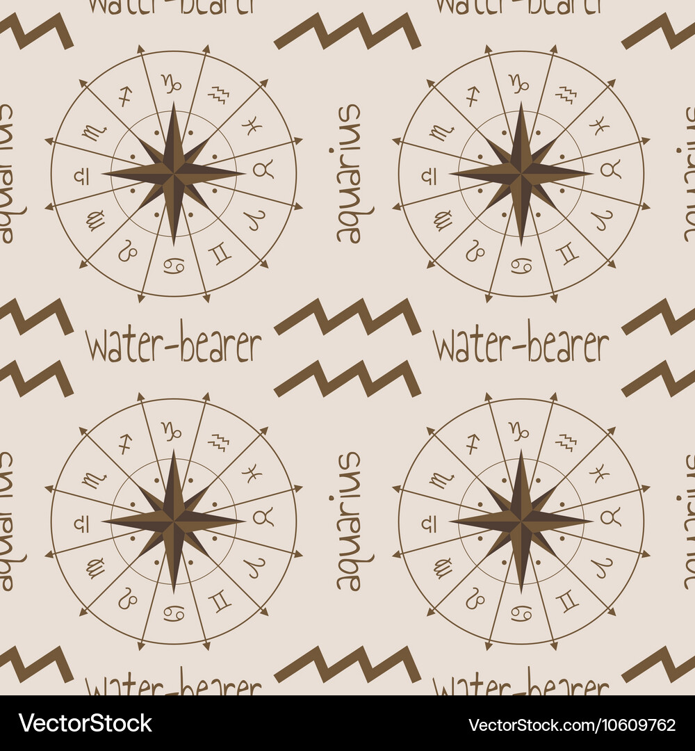 Astrology sign water bearer seamless pattern Vector Image