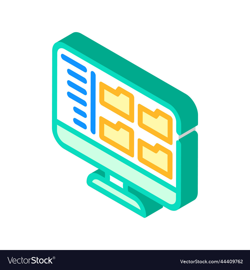 Browse folder isometric icon Royalty Free Vector Image