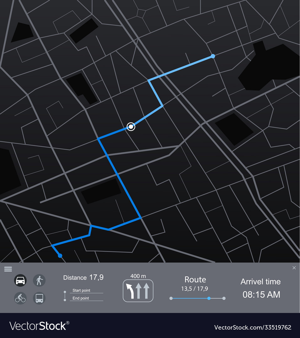 Cartoon route dashboard concept card poster Vector Image