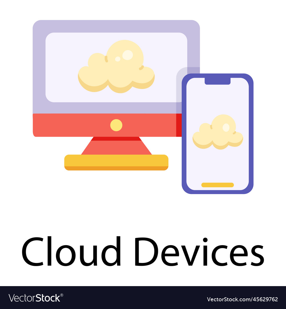 Cloud devices Royalty Free Vector Image - VectorStock