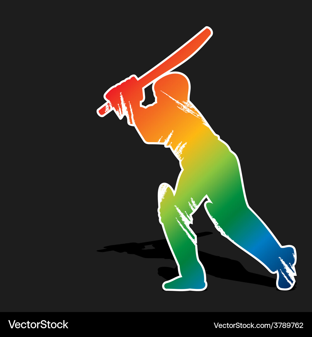 Creative abstract cricket player by brush stroke Vector Image