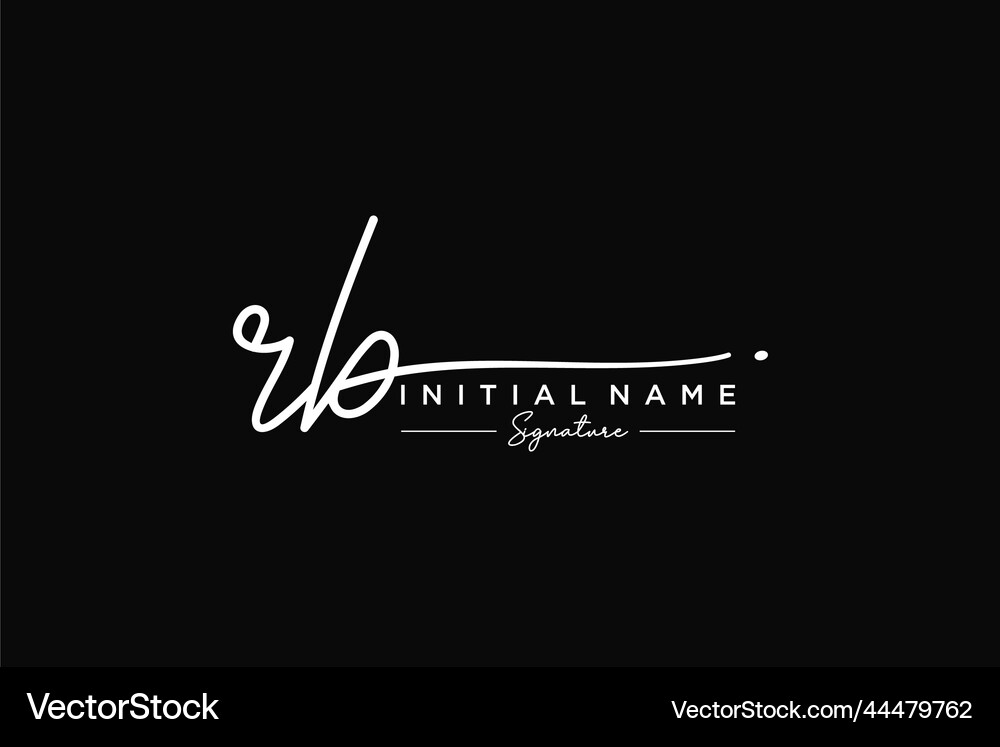 Initial rb signature logo template hand drawn Vector Image