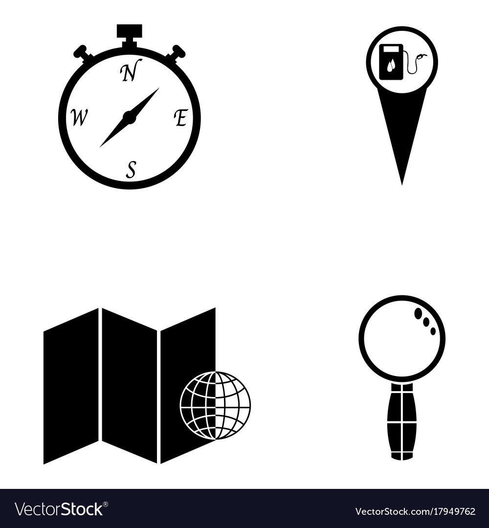 Map icon set Royalty Free Vector Image - VectorStock
