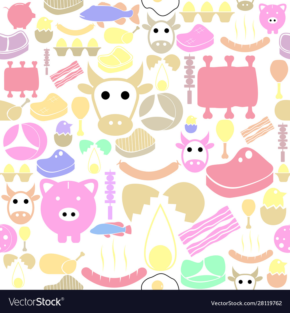 Meat seamless pattern background icon Royalty Free Vector Meat seamless pattern background icon Royalty Free Vector