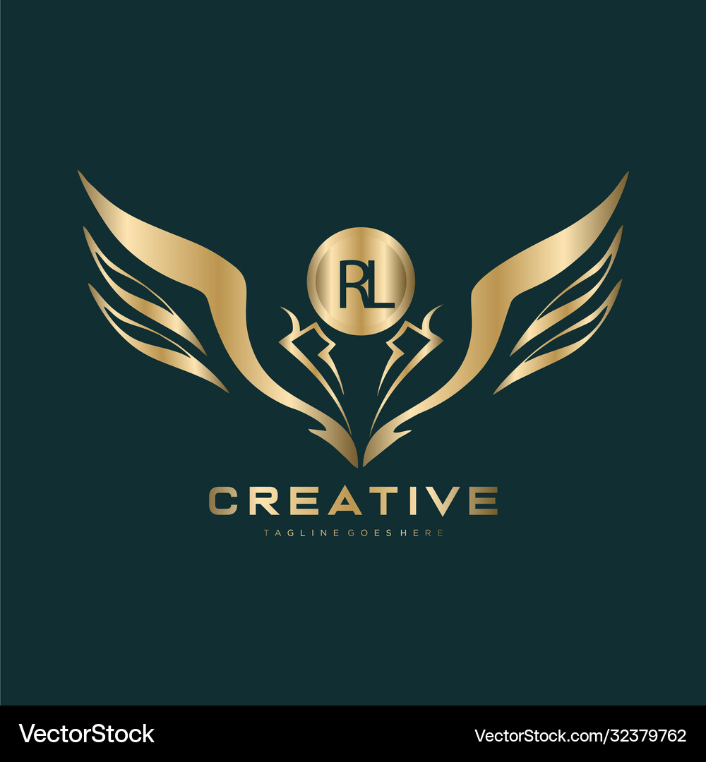 Rl letter initial with royal luxury logo template Vector Image