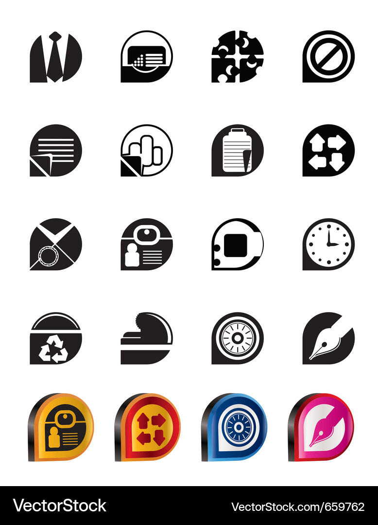 Simple business and office icons Royalty Free Vector Image