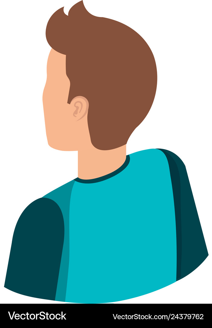 Young and casual man back character Royalty Free Vector