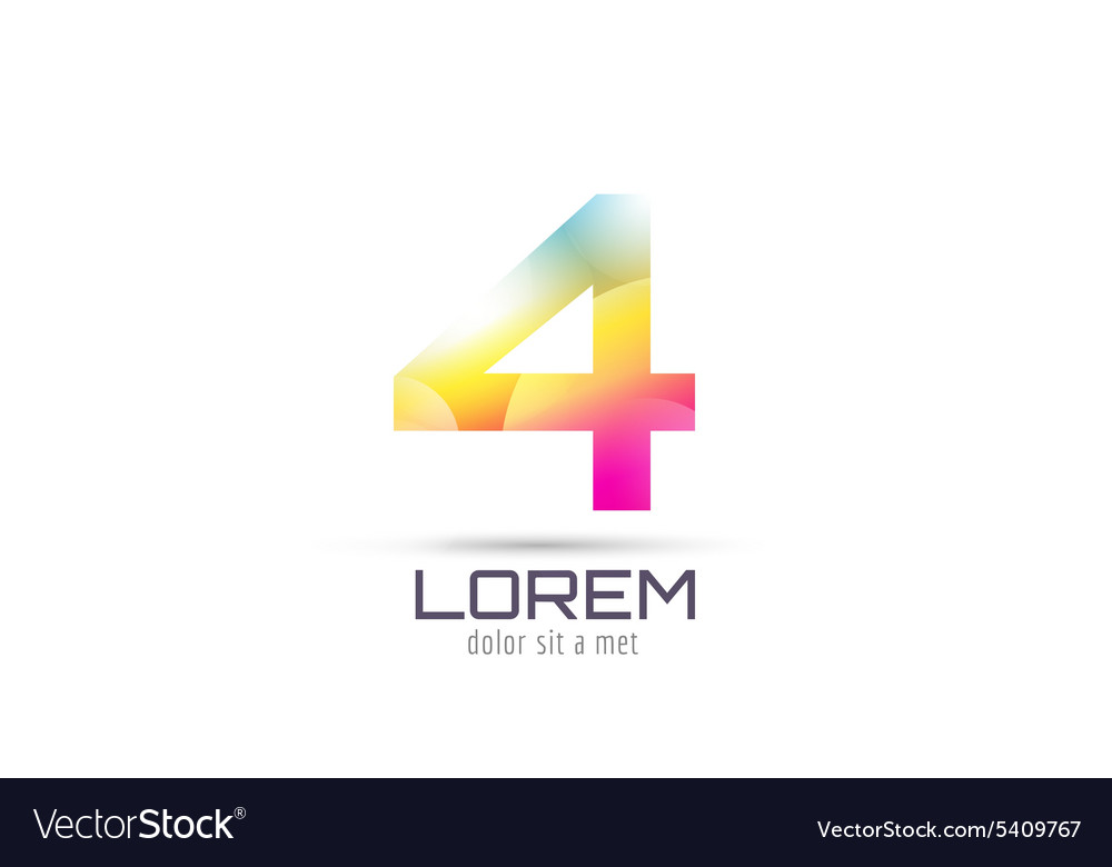 4 logo template abstract arrow shape Royalty Free Vector