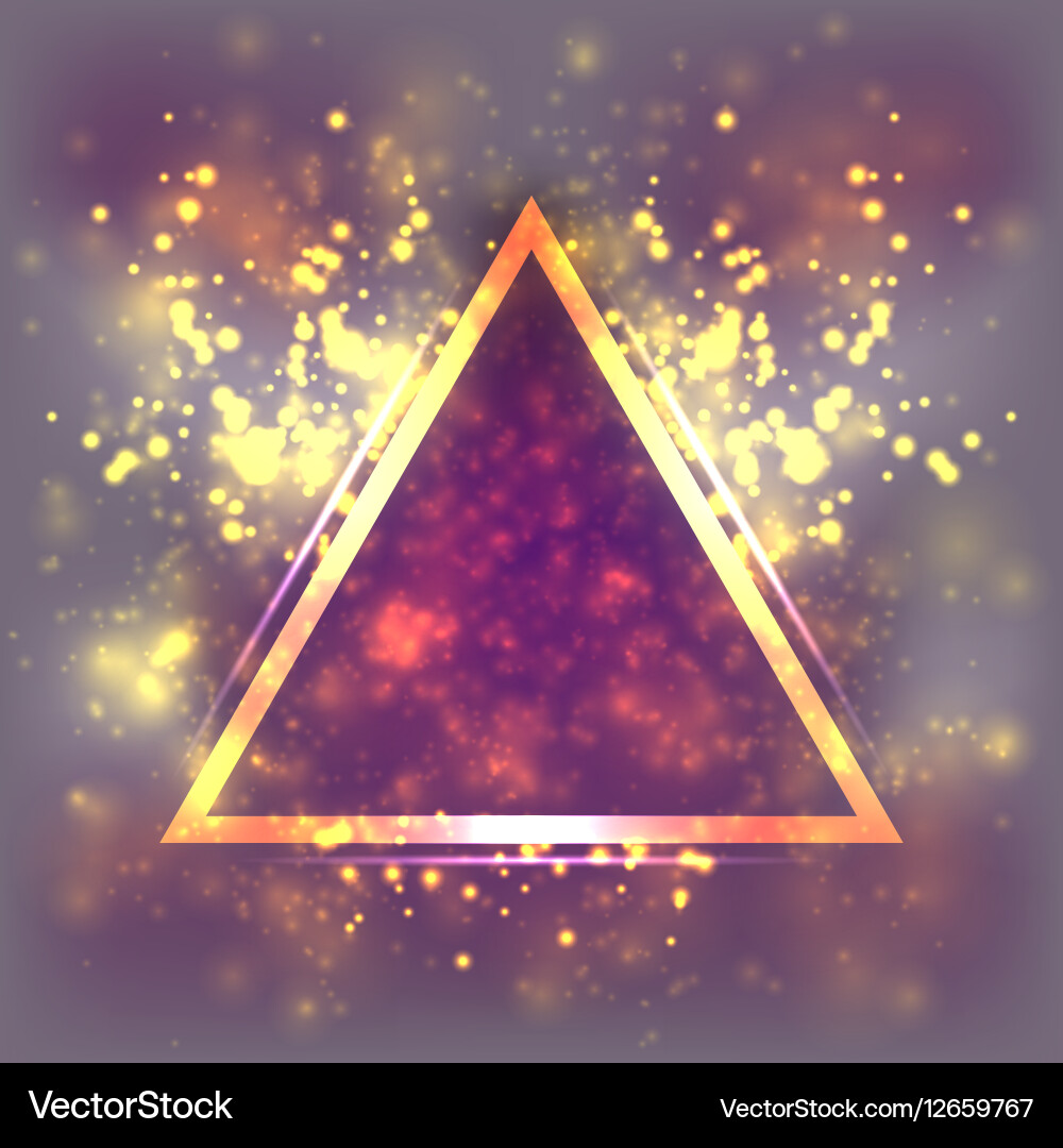Abstract light background triangular gold frame Vector Image