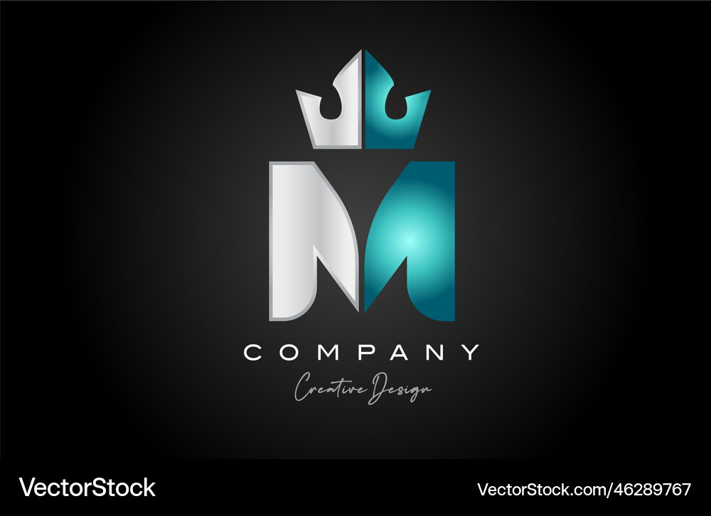 Blue grey alphabet letter logo icon design Vector Image