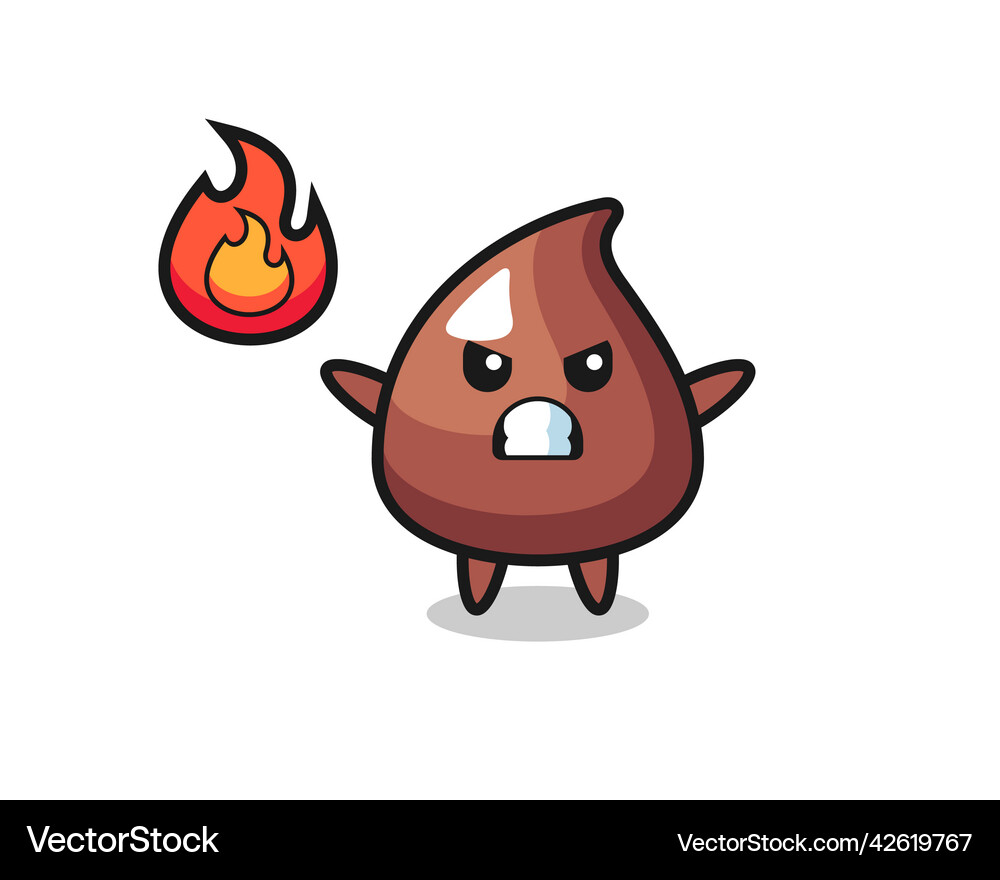 Choco chip character cartoon with angry gesture Vector Image