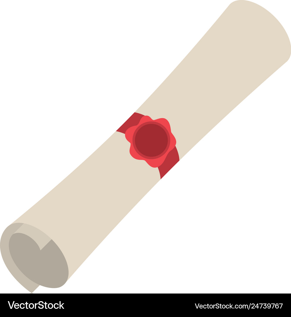 Diploma graduation isolated icon Royalty Free Vector Image