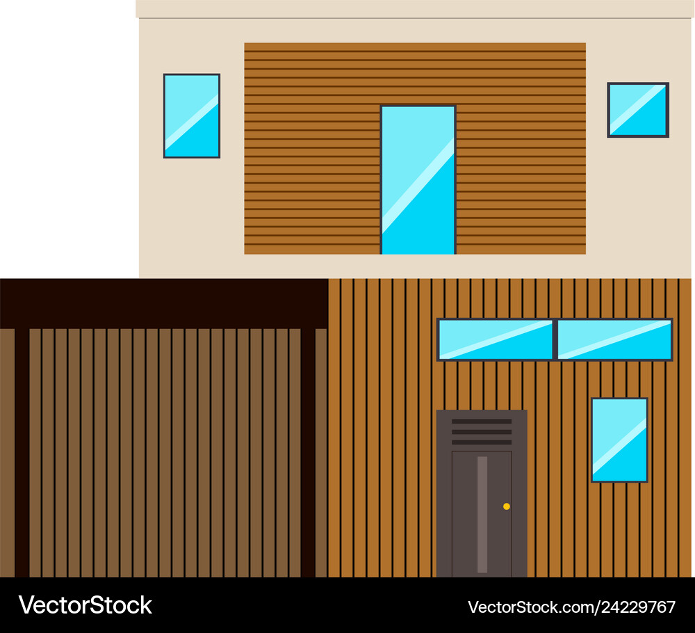 Front view of a modern house Royalty Free Vector Image
