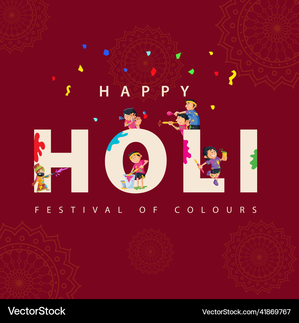 Happy holi banner design Royalty Free Vector Image