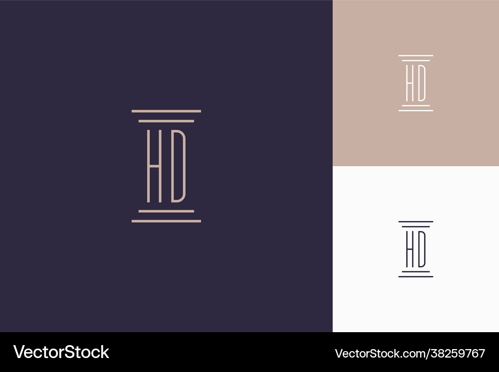 Hd monogram initials design for law firm logo Vector Image