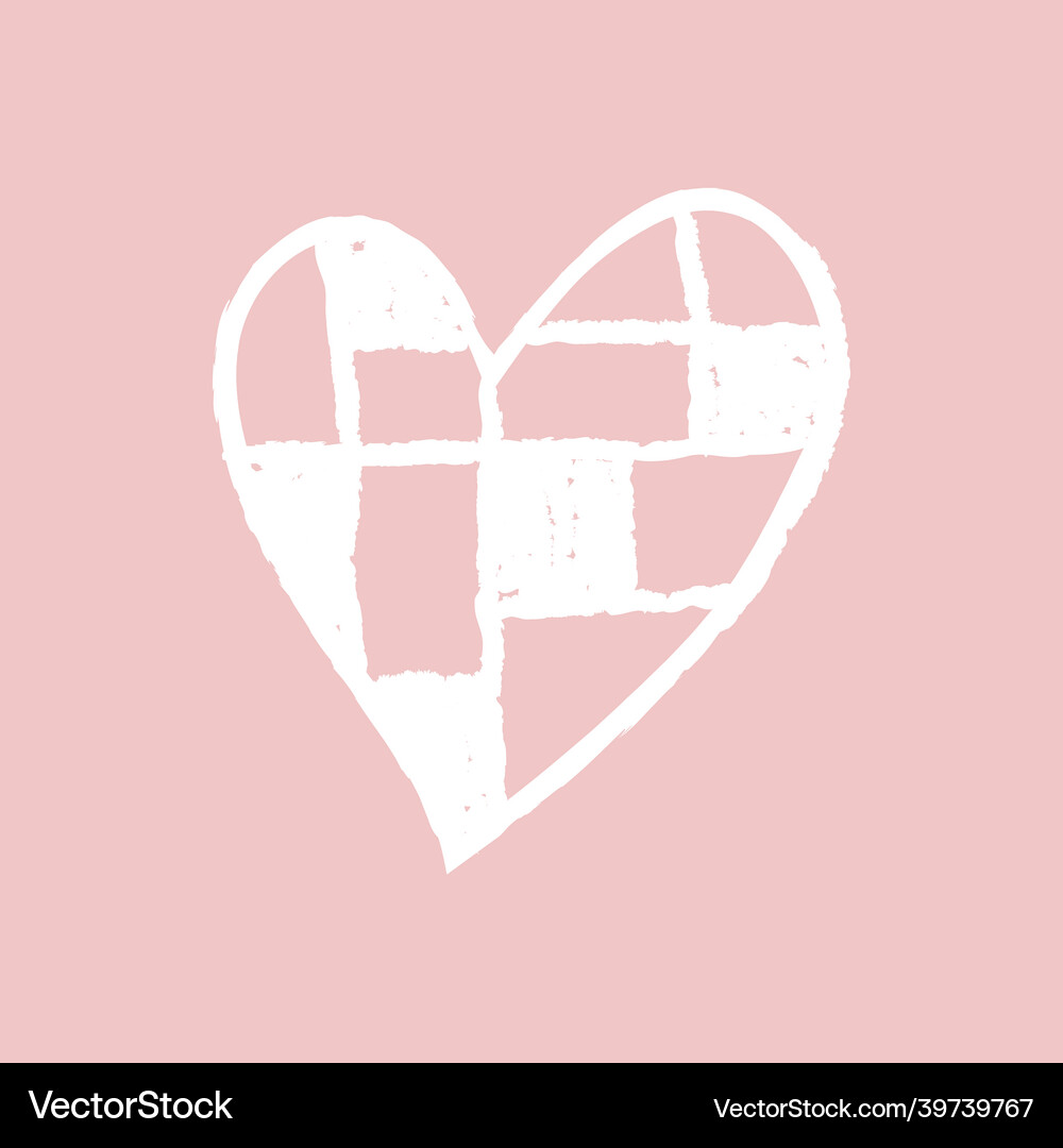Heart icon checkered pink valentinersquos day Vector Image