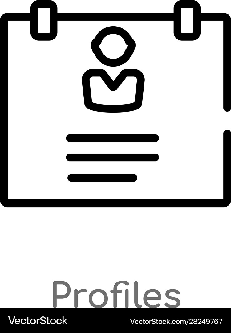 Outline profiles icon isolated black simple line Vector Image