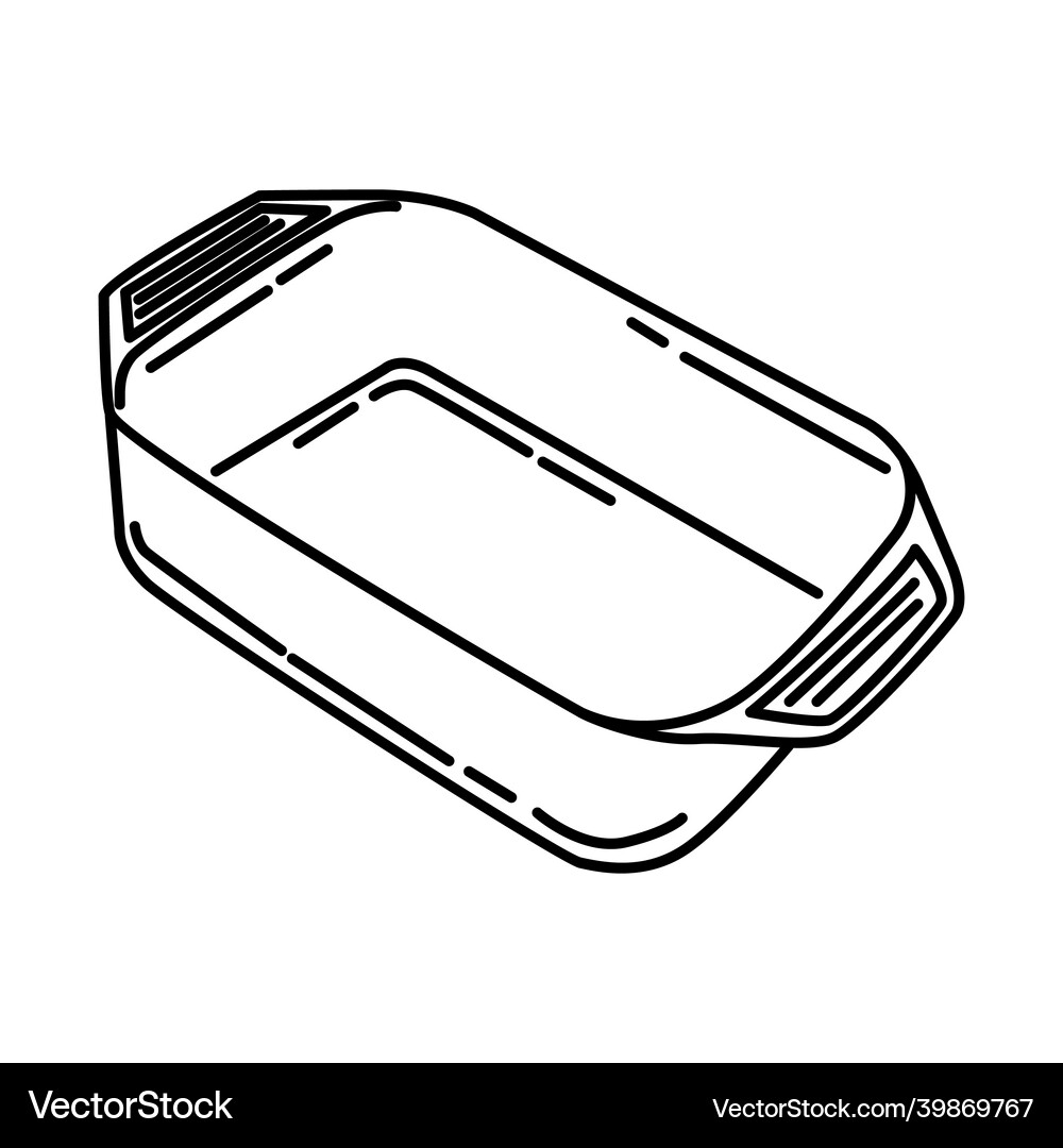 Ovenproof dish icon doodle hand drawn or outline Vector Image