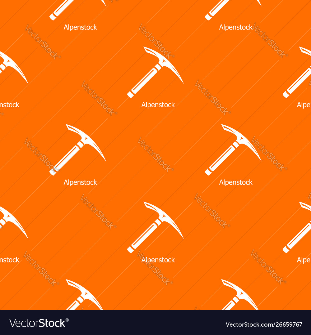 Pickaxe pattern orange Royalty Free Vector Image