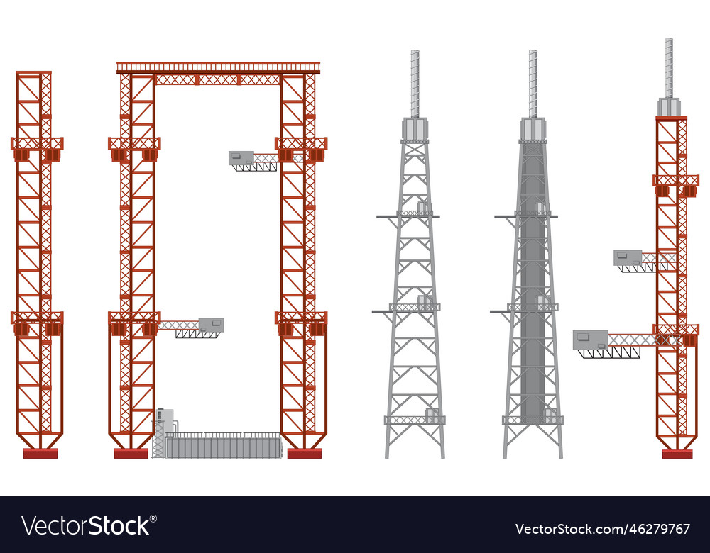 Rocket launch scaffolding Royalty Free Vector Image