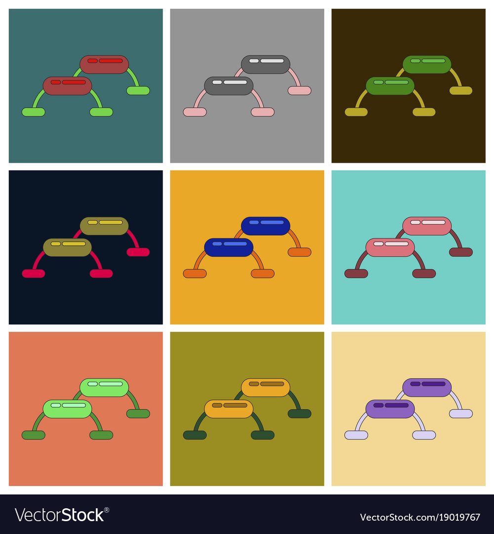 Set icons in flat design steps for fitness Vector Image