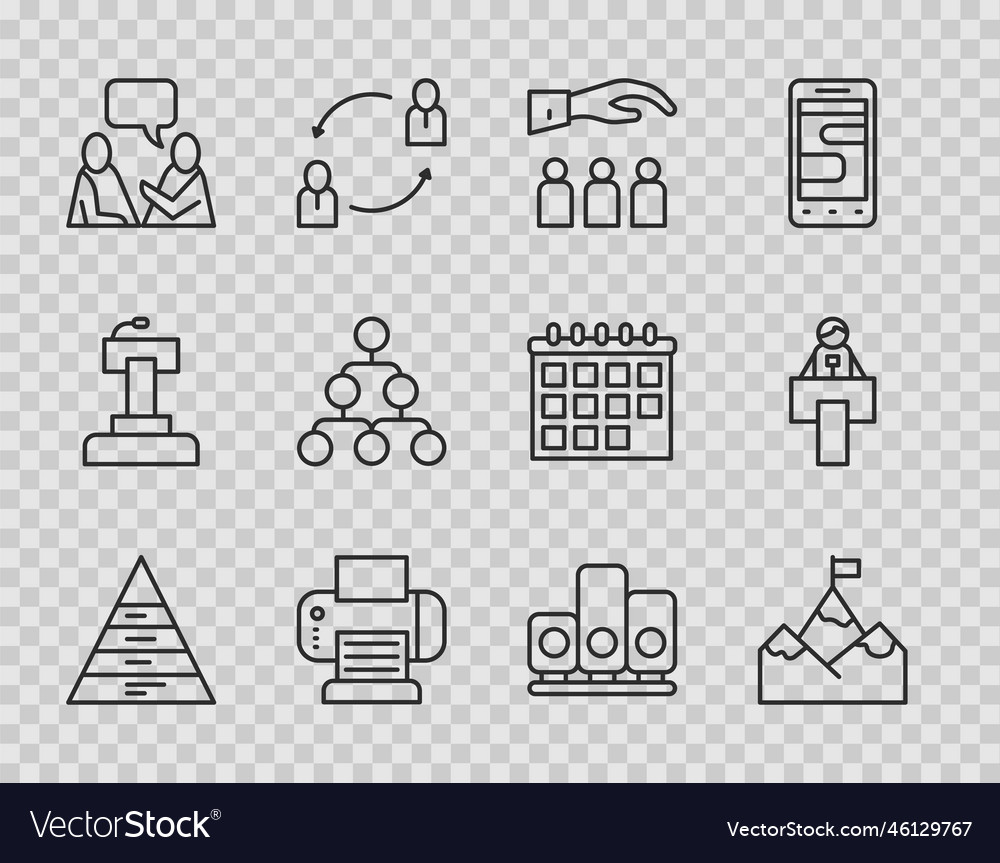 Set line pyramid chart infographics mountains Vector Image Set line pyramid chart infographics mountains Vector Image