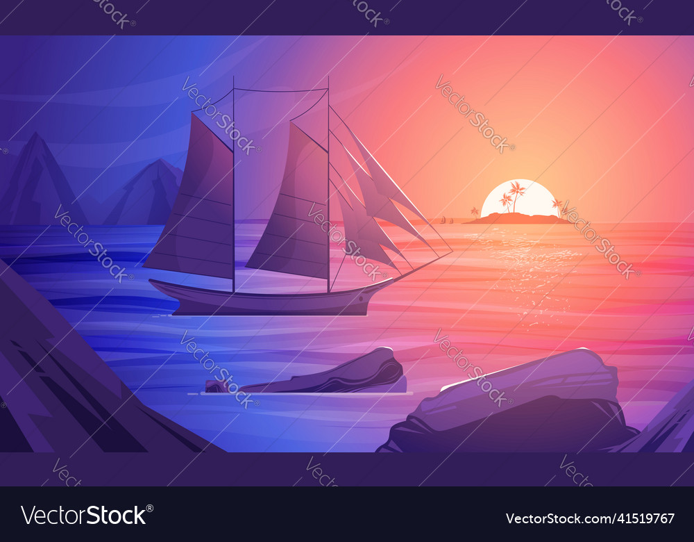 Sunset Royalty Free Vector Image - VectorStock