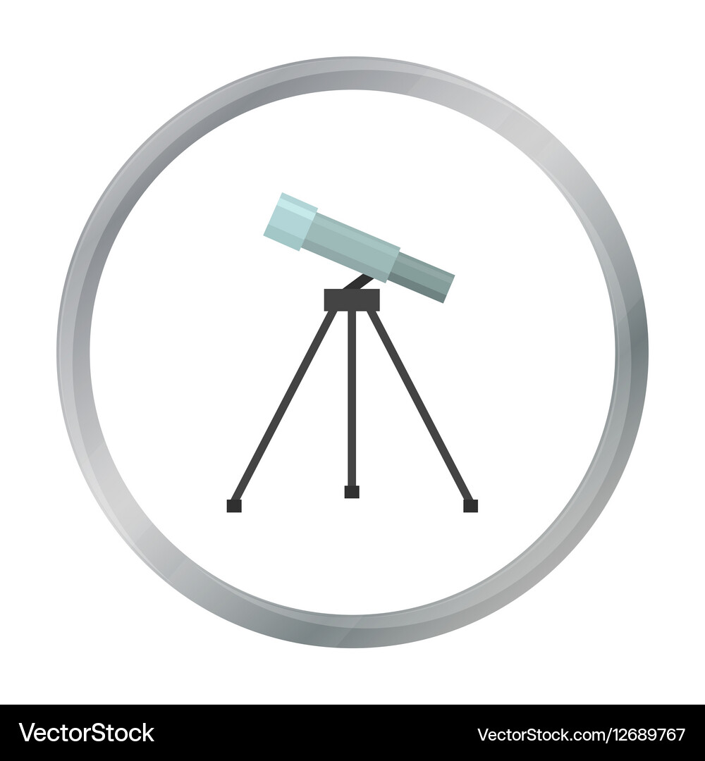 Telescope icon cartoon single education from Vector Image