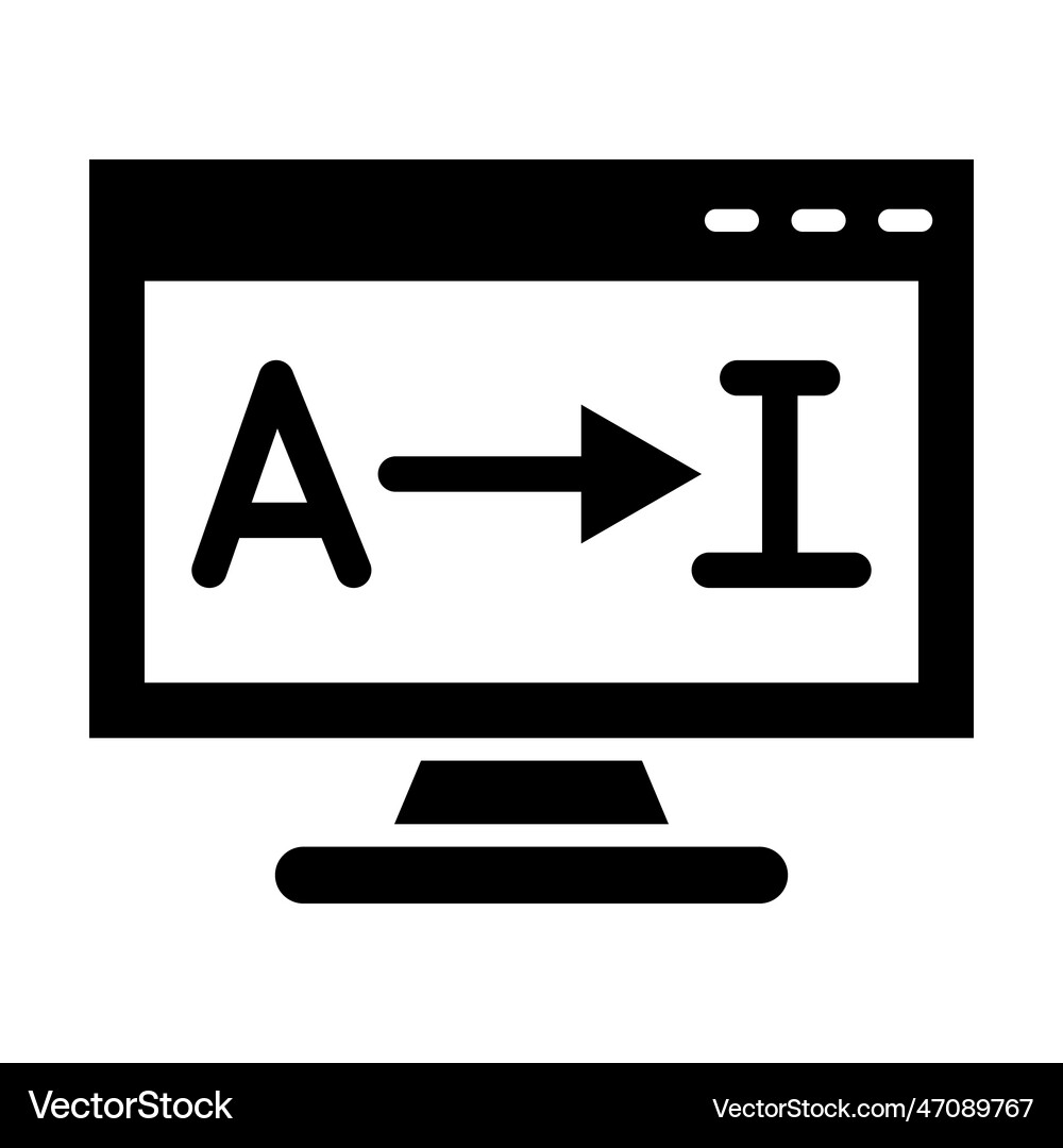 Translation glyph icon for personal Royalty Free Vector