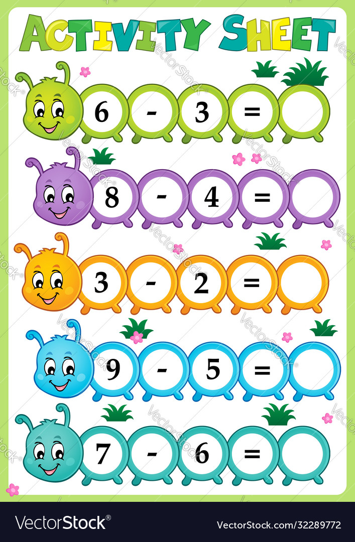 Activity sheet math theme 2 Royalty Free Vector Image Activity sheet math theme 2 Royalty Free Vector Image