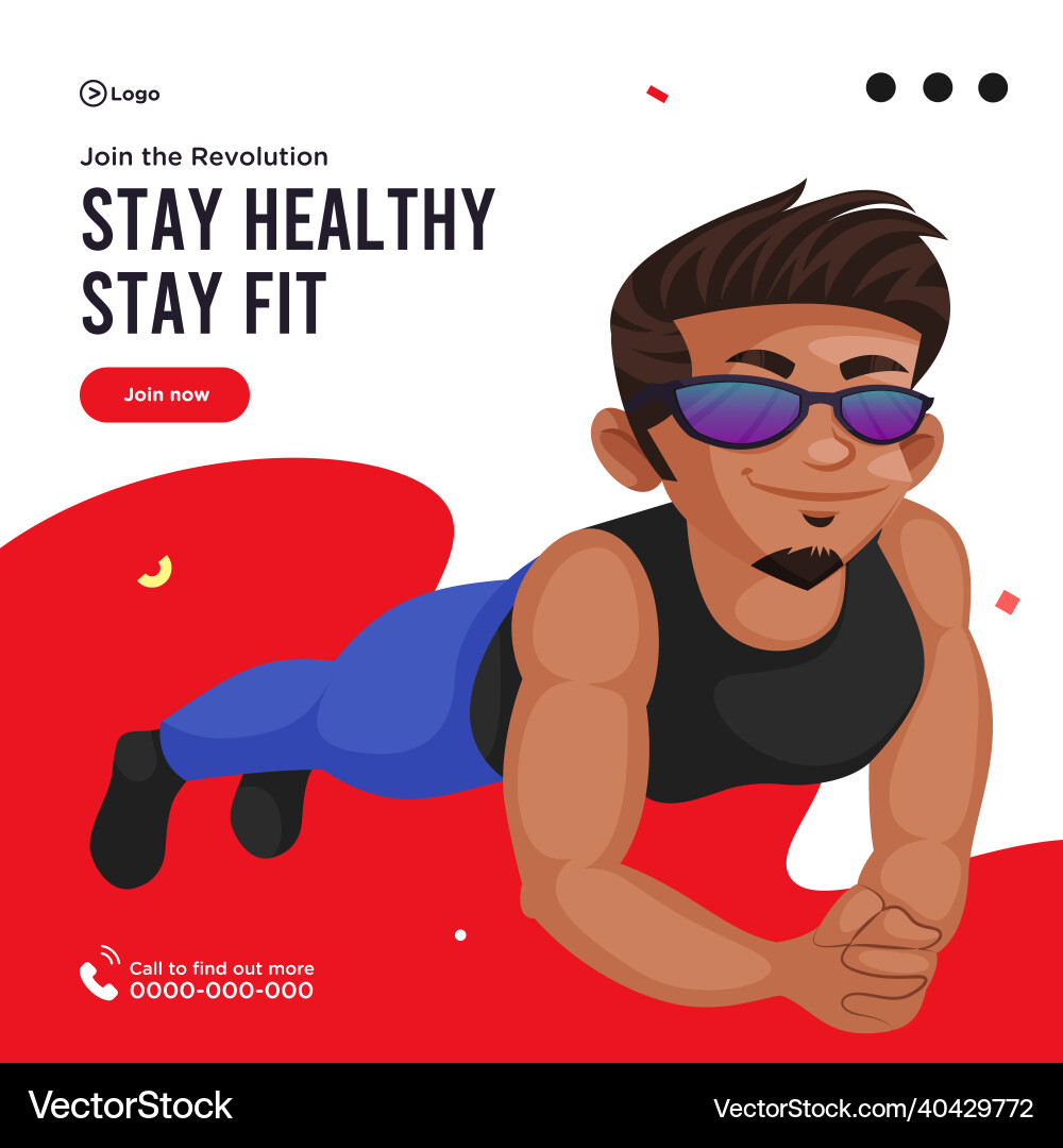 Banner design of bodybuilder Royalty Free Vector Image
