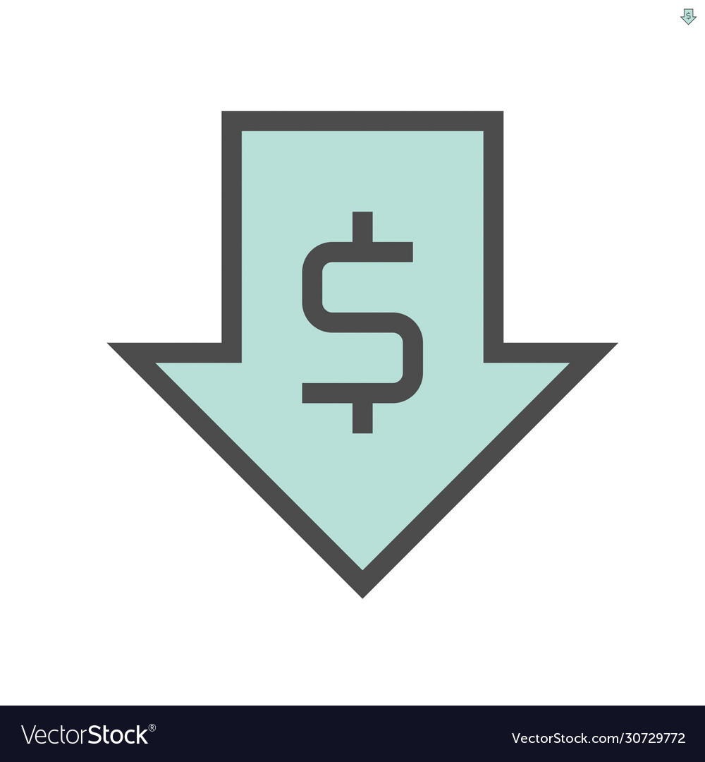 Capital decrease concept icon design 48x48 pixel Vector Image