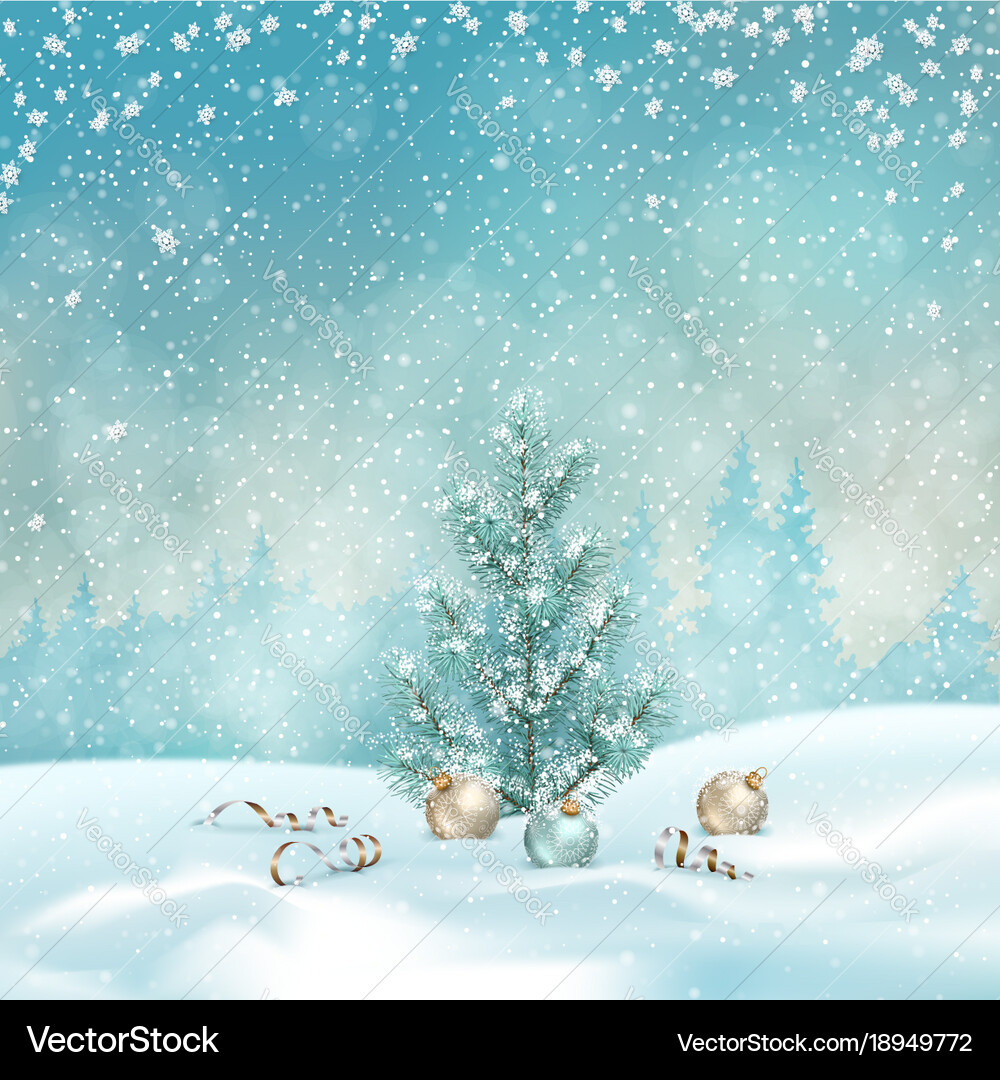 Christmas landscape Royalty Free Vector Image - VectorStock
