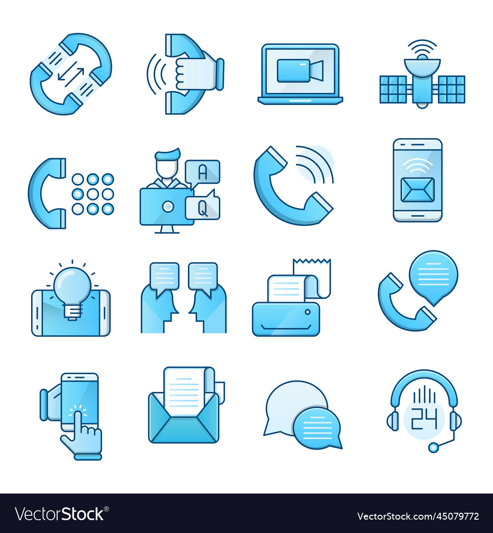 Communication icons set Royalty Free Vector Image