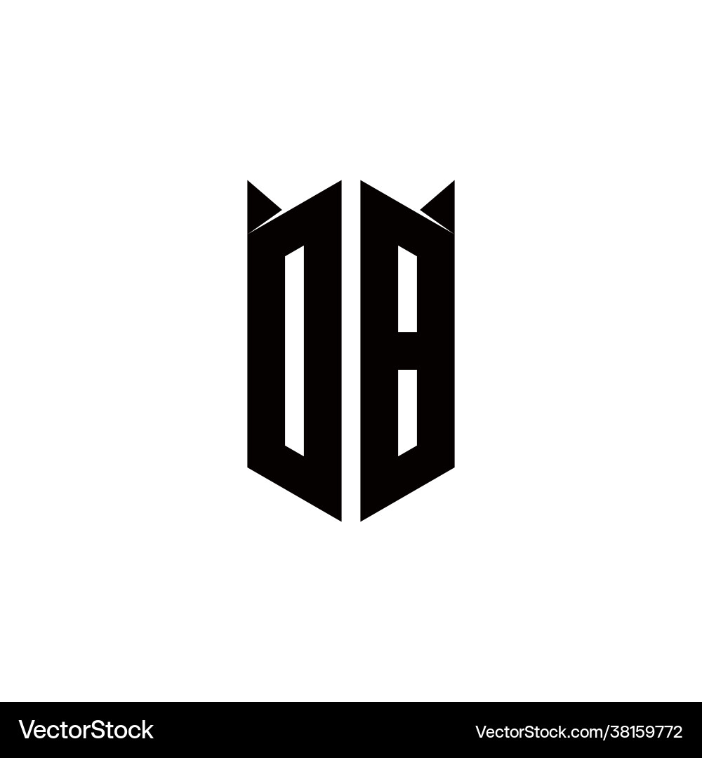 Db logo monogram with shield shape designs Vector Image