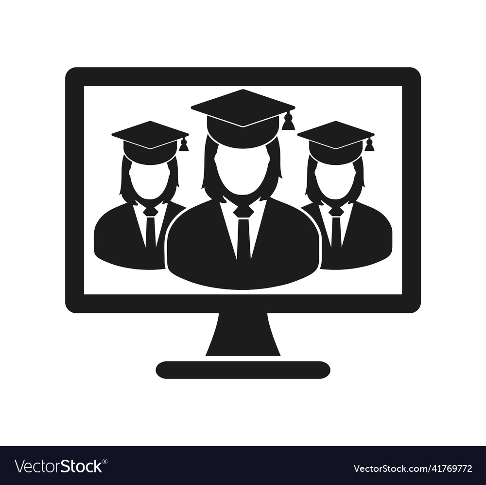E learning icon flat style eps Royalty Free Vector Image