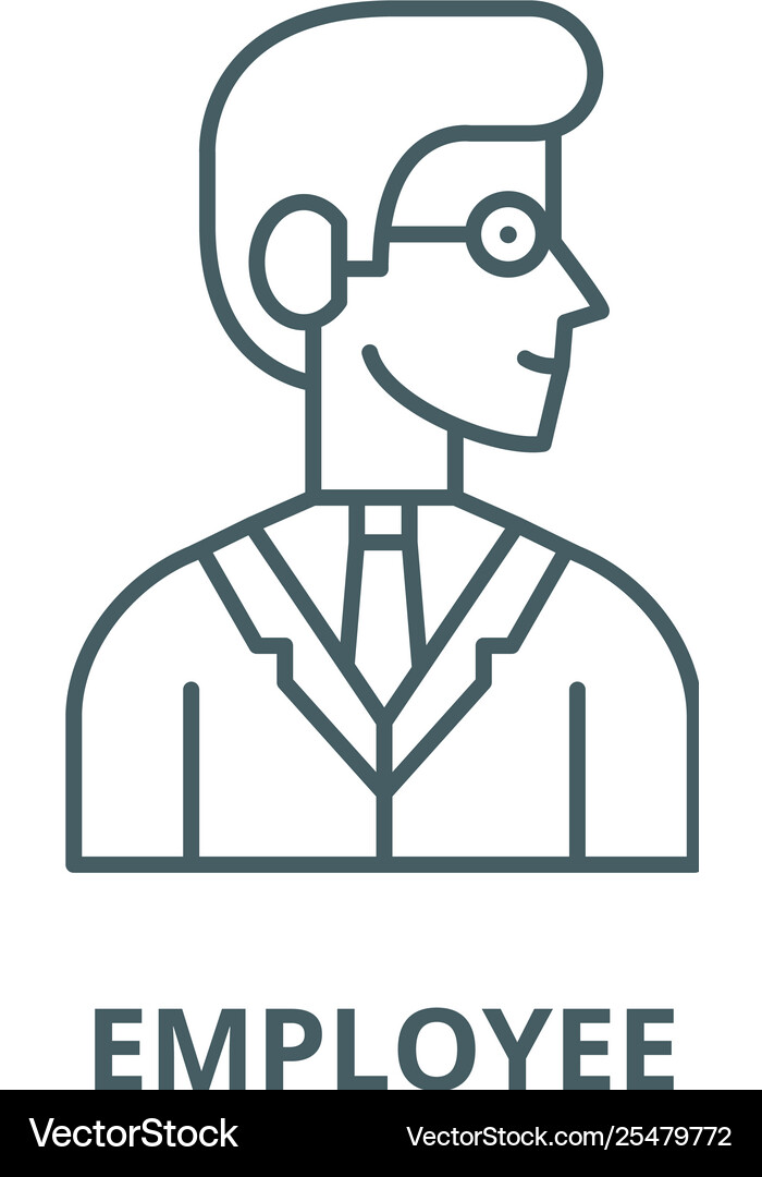 Employee line icon linear concept outline Vector Image