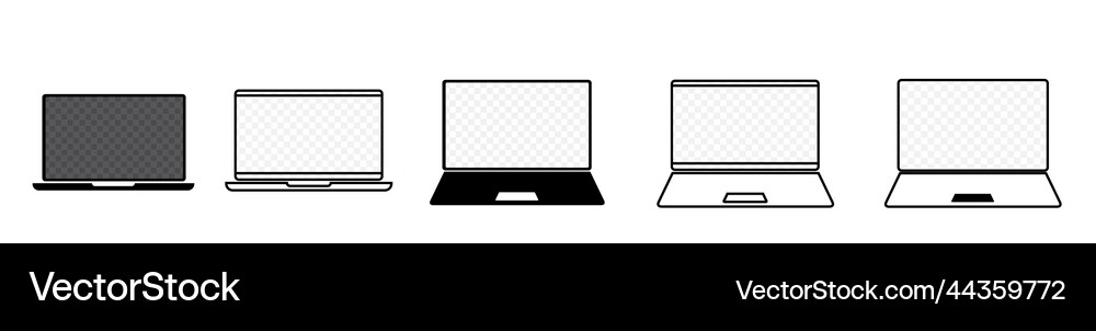 Laptops with blank space Royalty Free Vector Image