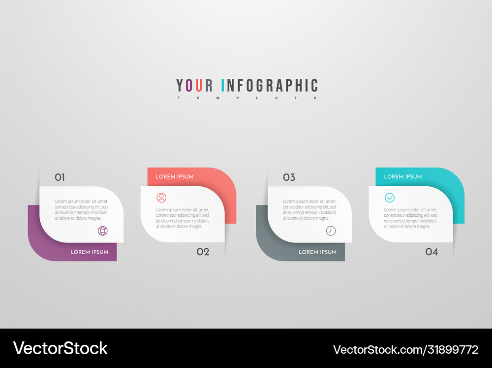 Modern infographic with 4 steps Royalty Free Vector Image