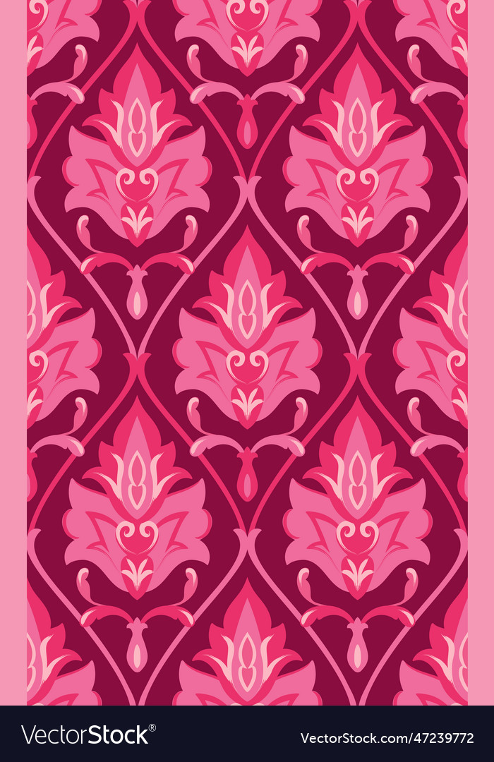 Pink damask pattern Royalty Free Vector Image - VectorStock