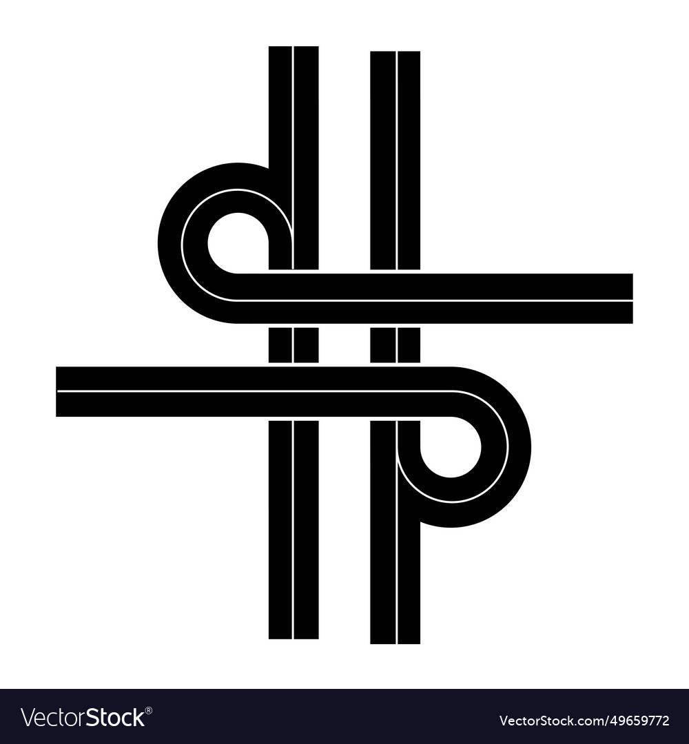 Road intersection icon Royalty Free Vector Image