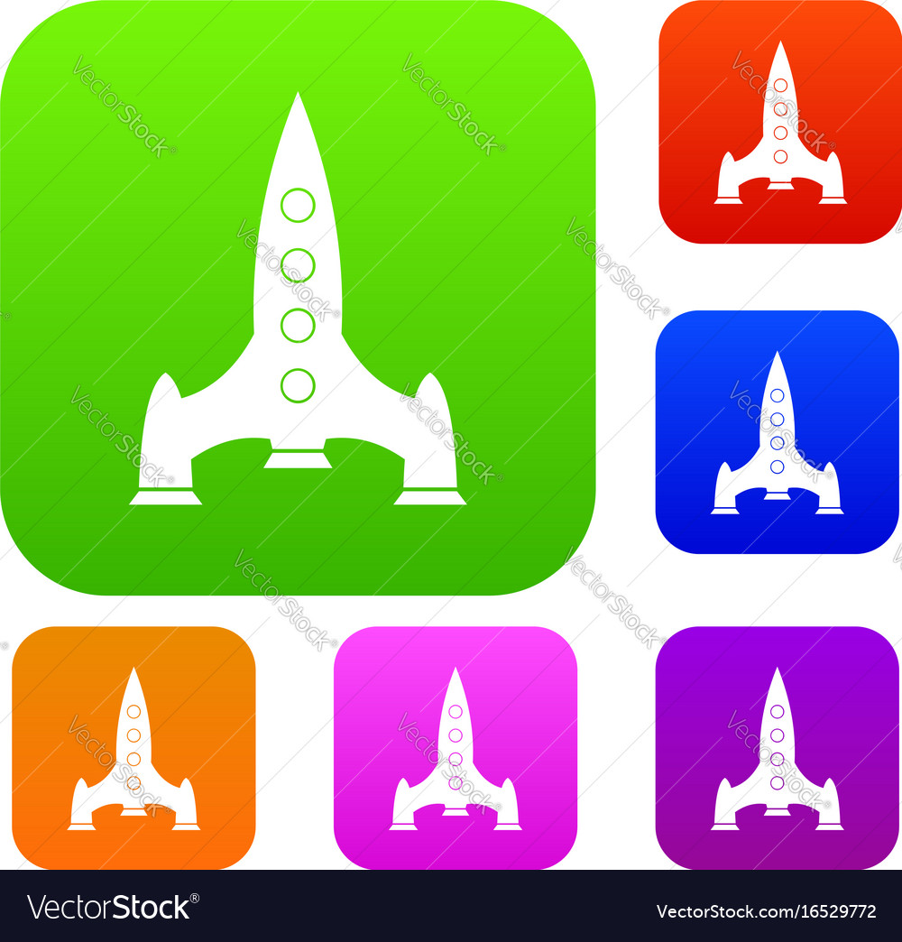 Rocket set collection Royalty Free Vector Image