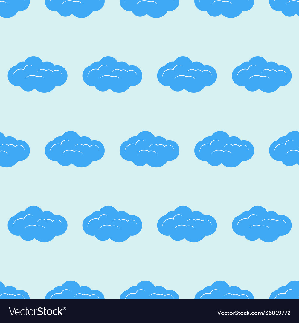 Seamless pattern with clouds on blue sky Vector Image