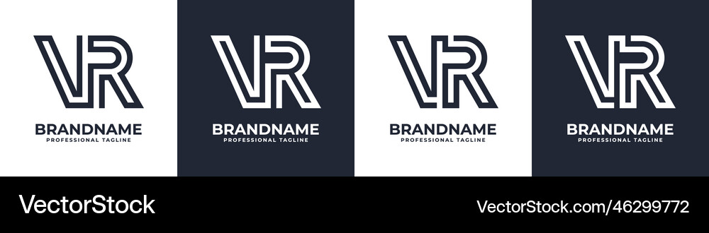 Simple vr monogram logo suitable for any business Vector Image