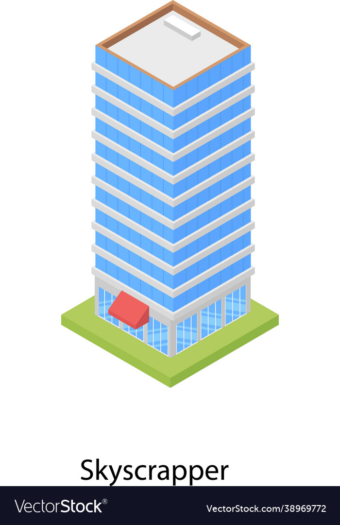 Skyscraper building Royalty Free Vector Image - VectorStock