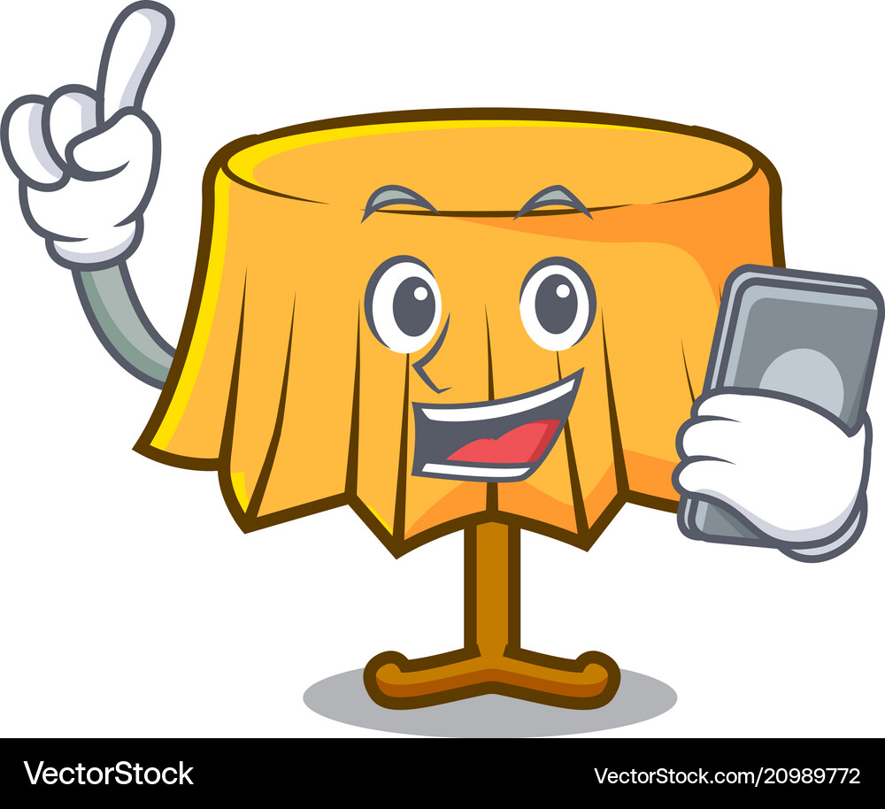 With phone table cloth character cartoon Vector Image