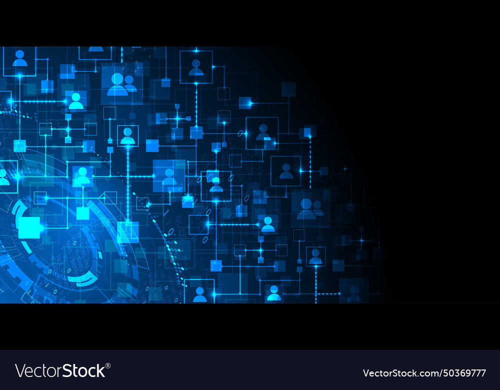 Abstract representation of a computer network Vector Image