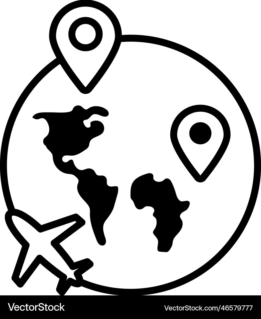 Air route outline icon style Royalty Free Vector Image