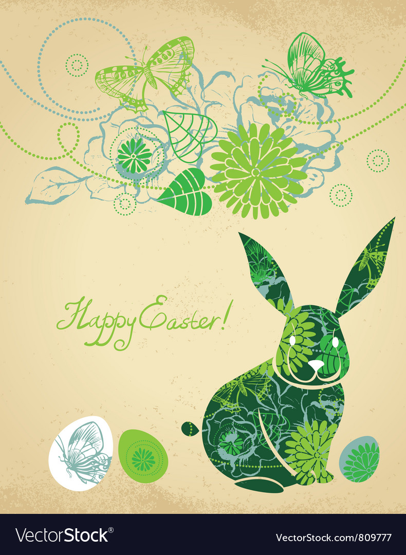 Background with easter rabbit Royalty Free Vector Image